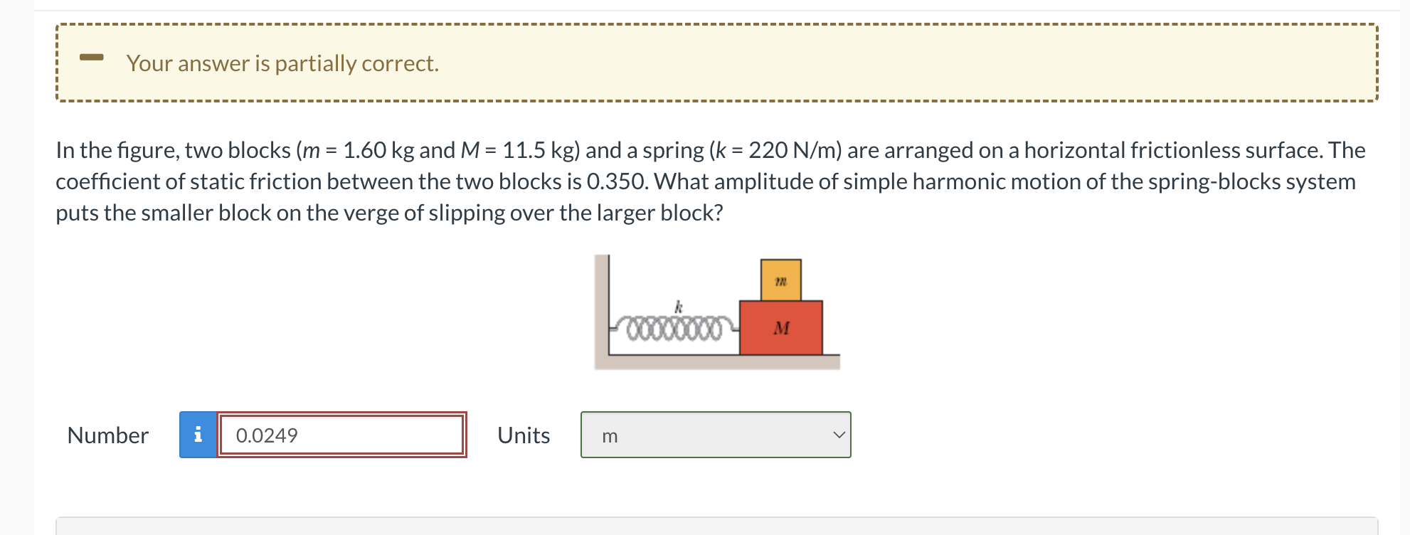 Solved In the figure, two blocks (m=1.60 kg and M=11.5 kg) | Chegg.com