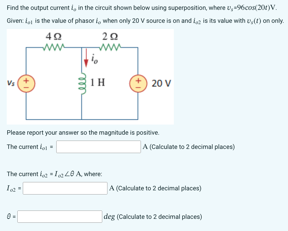 Solved Find the output current io ﻿in the circuit shown | Chegg.com