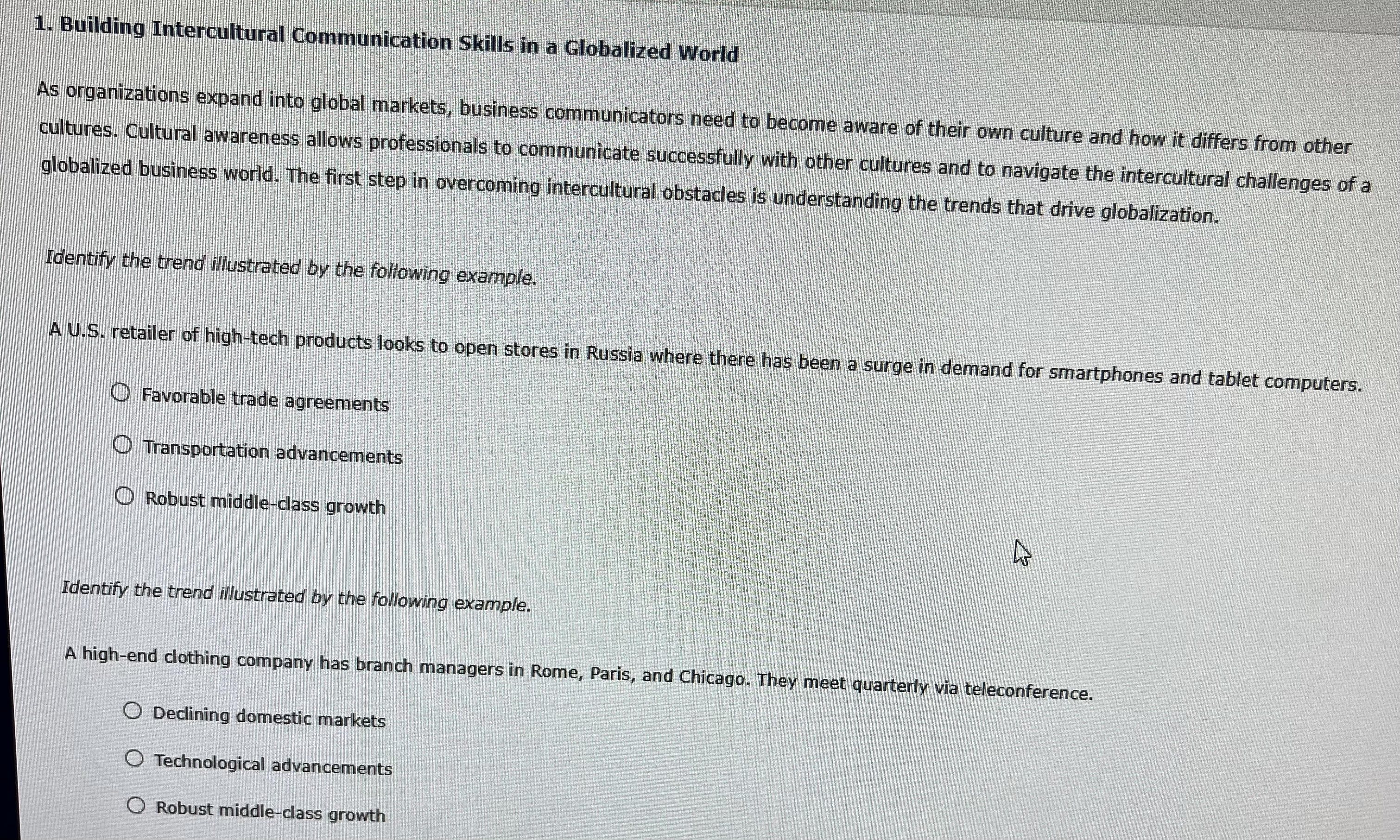 Solved Building Intercultural Communication Skills in a | Chegg.com
