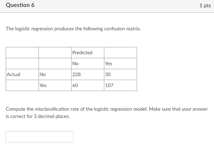 Solved Question 6 The logistic regression produces the | Chegg.com