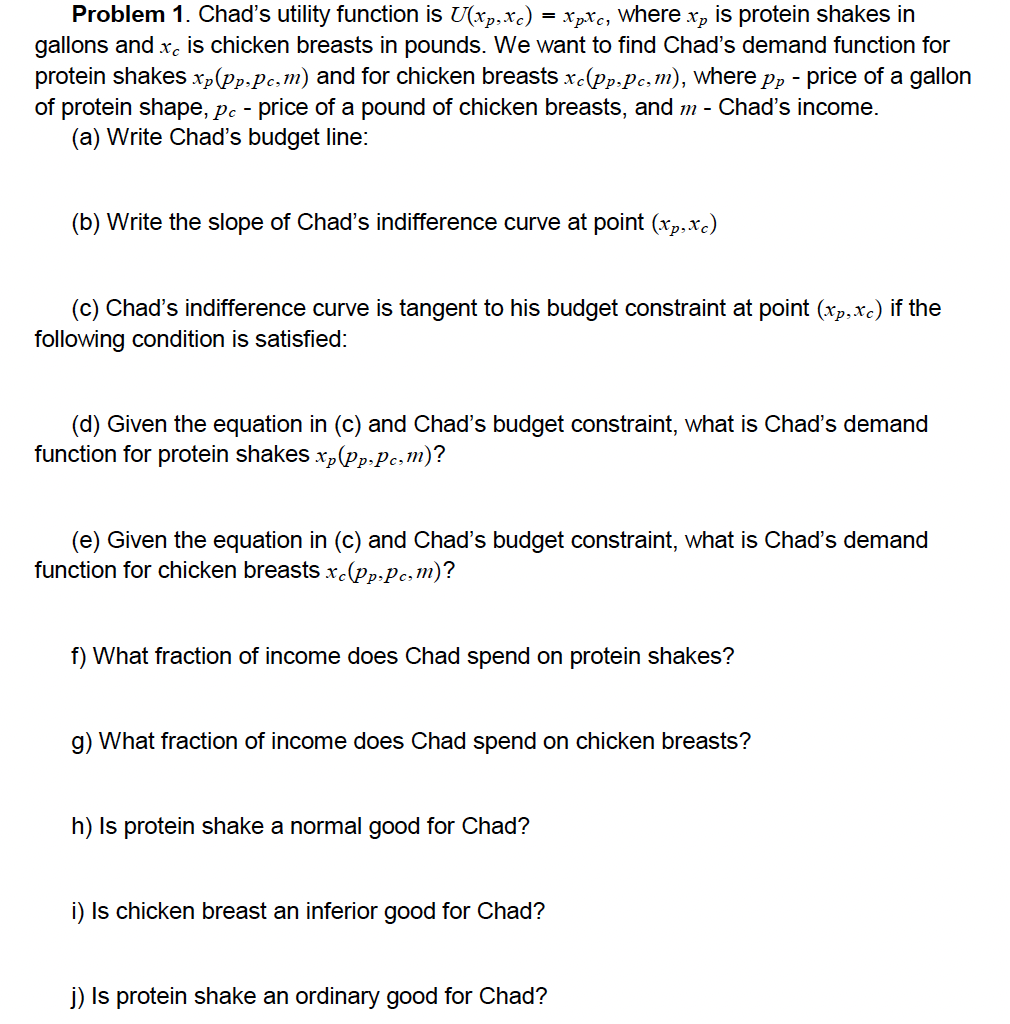 Solved f) ﻿Write the equation of the Engel curve for protein | Chegg.com