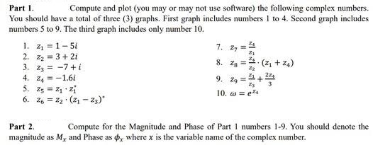 Solved Part 1. Compute and plot (you may or may not use | Chegg.com