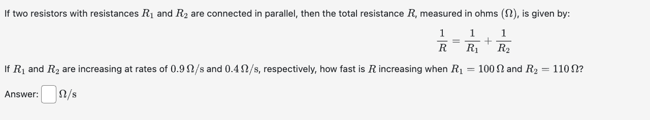 Solved If two resistors with resistances R1 ﻿and R2 ﻿are | Chegg.com