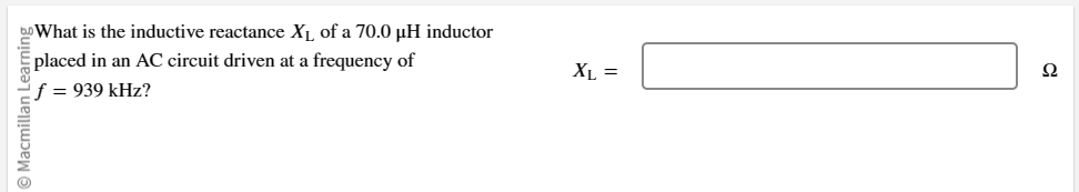 Solved What is the inductive reactance xL ﻿of a 70.0μH | Chegg.com