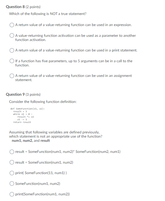Solved Question 8 (2 points) Which of the following is NOT a | Chegg.com