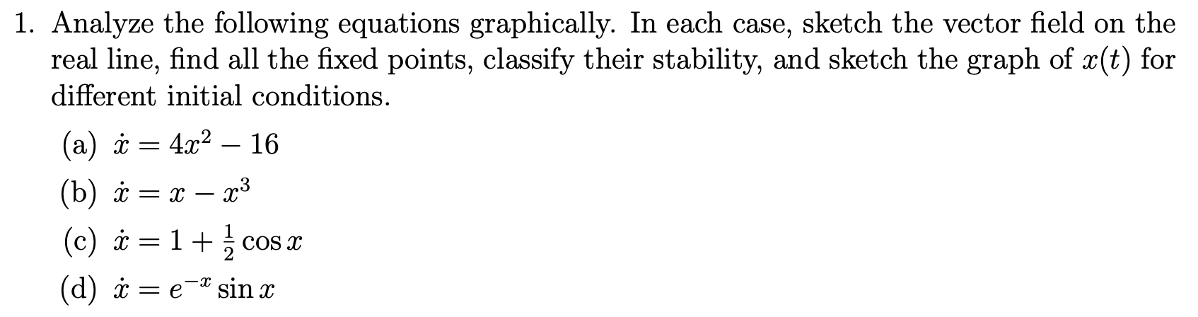 Solved 1. Analyze the following equations graphically. In | Chegg.com