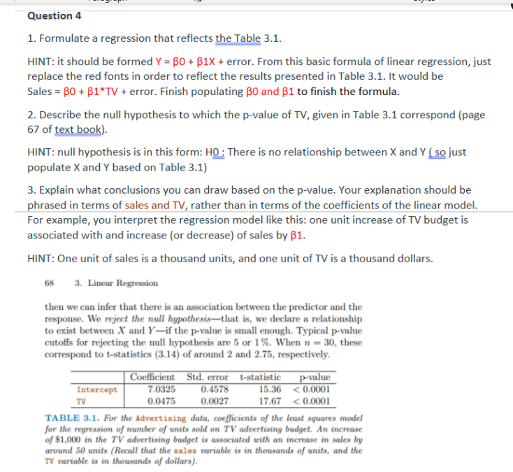 Solved Linear Regression Quiz Instructions Question 1 Simple | Chegg.com