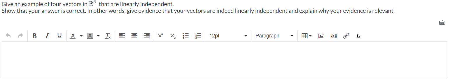 Solved Give an example of four vectors in R6 that are | Chegg.com