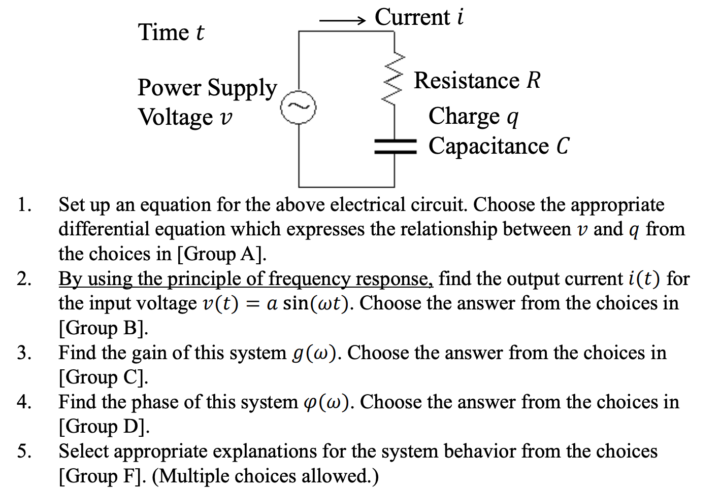 Solved 1. Set up an equation for the above electrical | Chegg.com