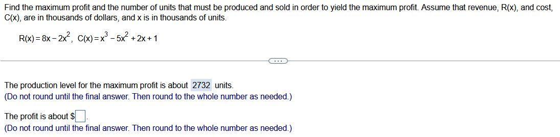 Solved Find the maximum profit and the number of units that | Chegg.com