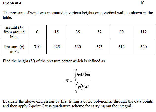 Solved Problem 4 10 The pressure of wind was measured at | Chegg.com