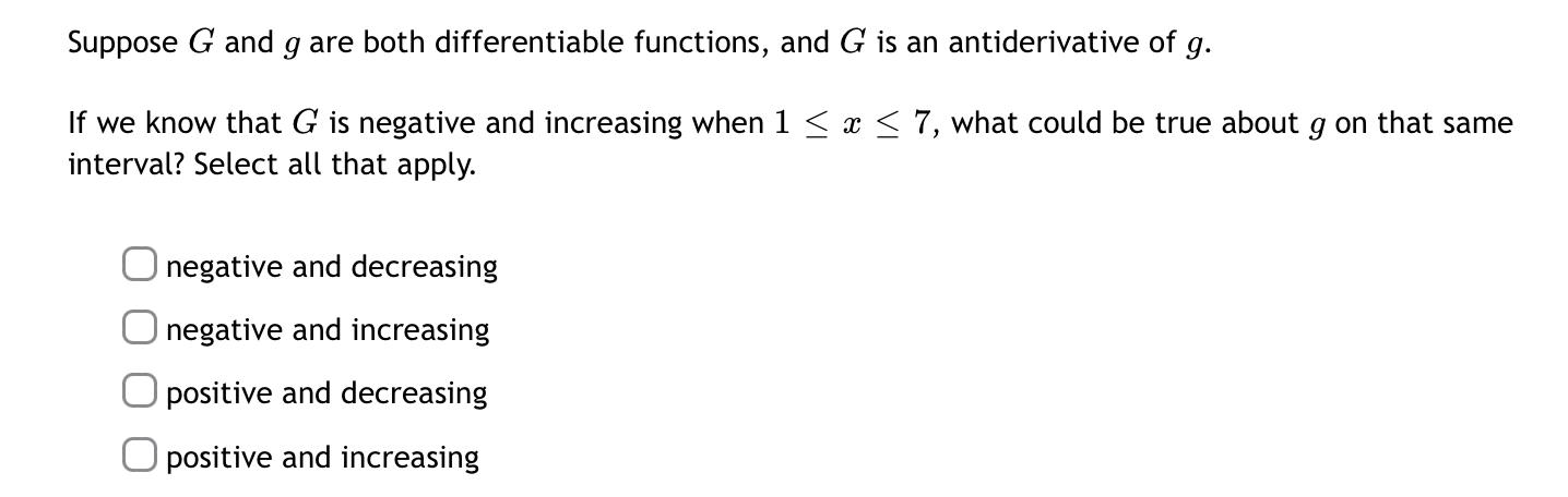 Solved Suppose G and g are both differentiable functions, | Chegg.com