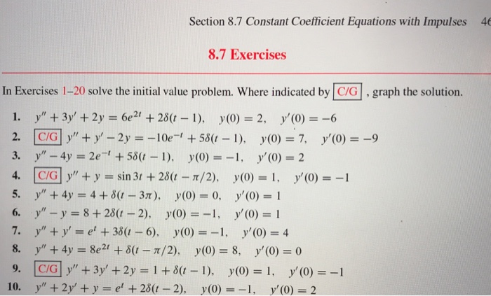 Solved Section 8.7 Constant Coefficient Equations with | Chegg.com