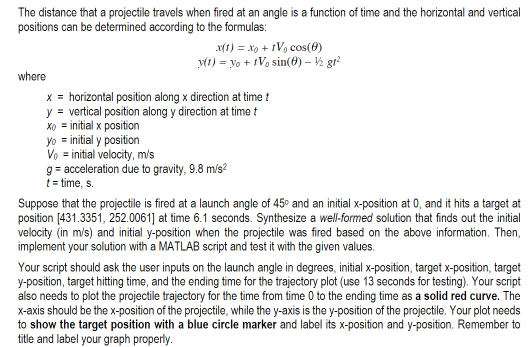 Solved The distance that a projectile travels when fired at | Chegg.com