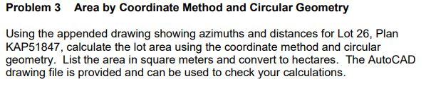 Problem 3 Area by Coordinate Method and Circular | Chegg.com