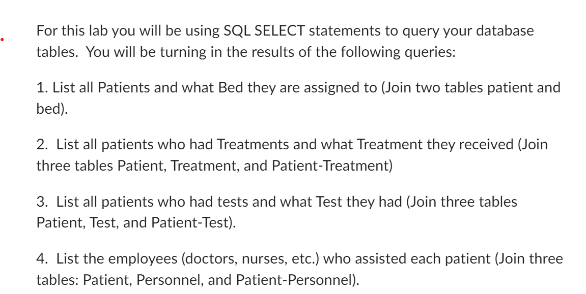 Solved For This Lab You Will Be Using Sql Select Statements 8935