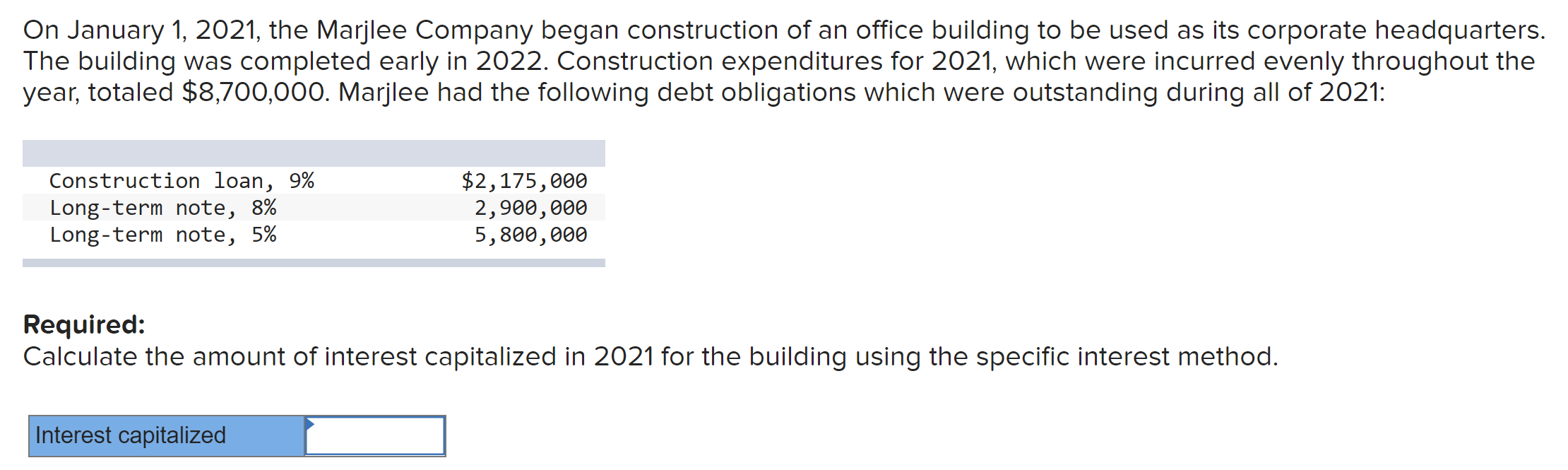 Solved On January 1, 2021, the Marjlee Company began | Chegg.com