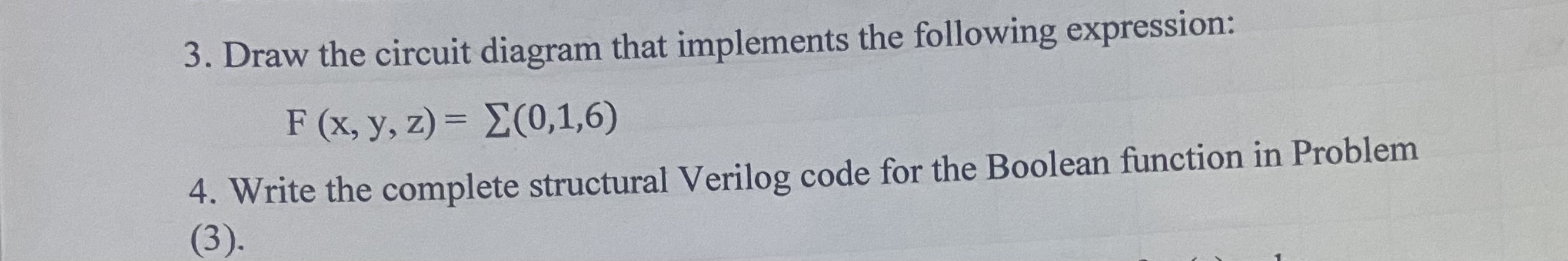 Solved 3. Draw the circuit diagram that implements the | Chegg.com