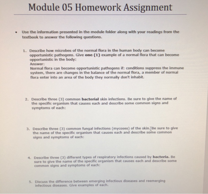 Solved Module 05 Homework Assignment Use the information | Chegg.com