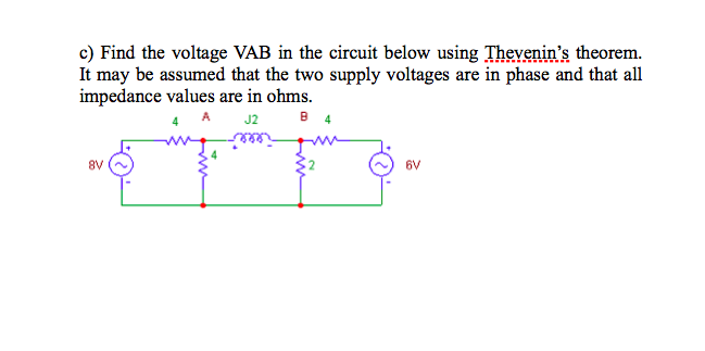 Solved c) Find the voltage VAB in the circuit below using | Chegg.com