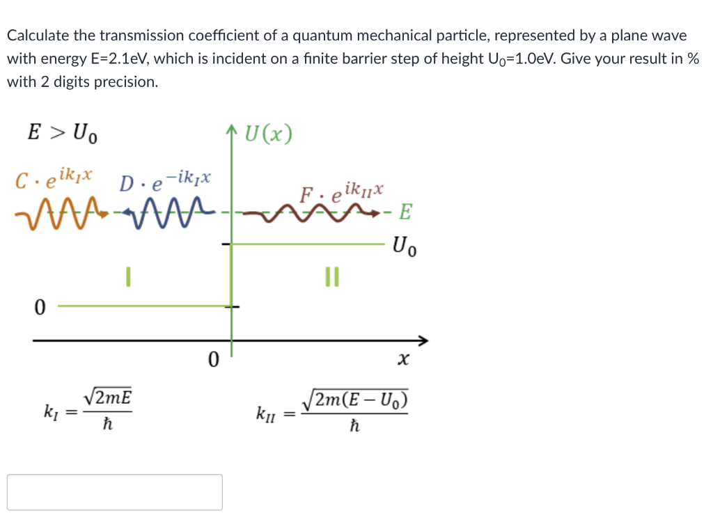 Solved Calculate the transmission coefficient of a quantum | Chegg.com