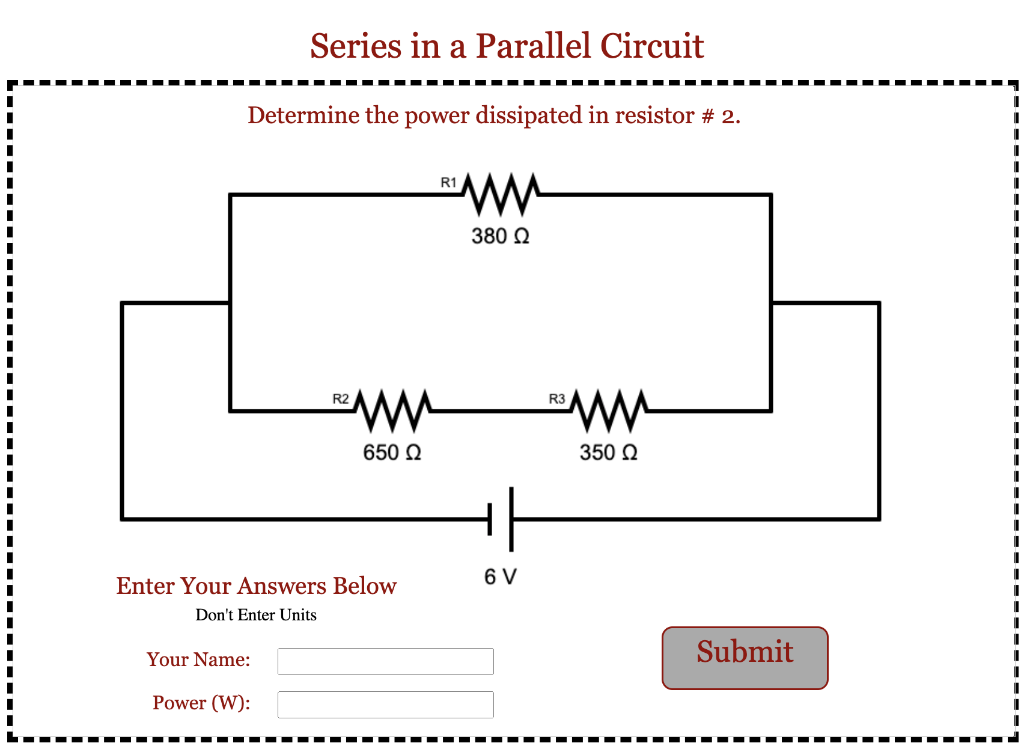 Solved Series in a Parallel Circuit Determine the power | Chegg.com
