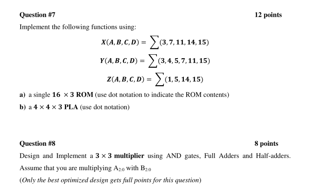 Solved 12 points Question #7 Implement the following | Chegg.com Solved 12 points Question #7 Implement the following | Chegg.com