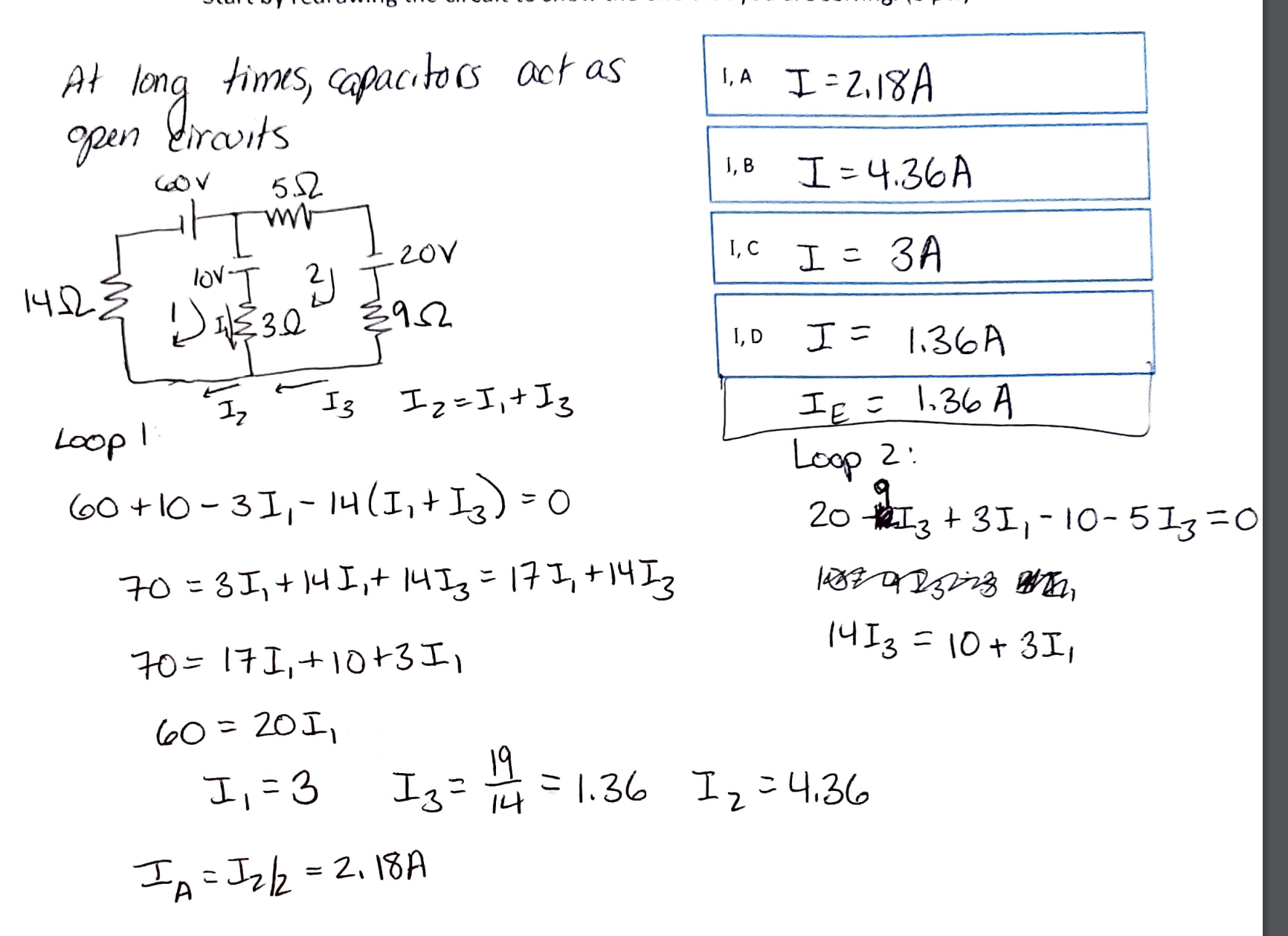 Solved Explain how they are doing the loop rule, and how do | Chegg.com