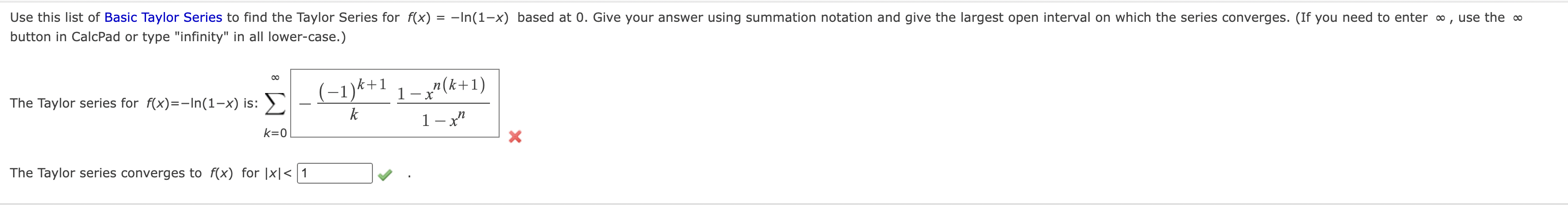 Solved button in CalcPad or type "infinity" in all | Chegg.com