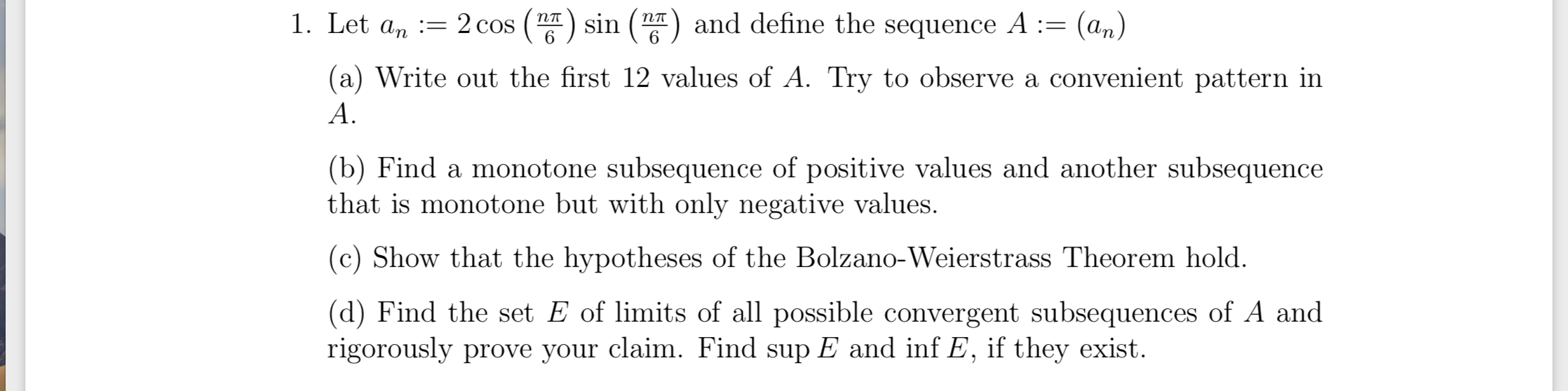 Solved Apply Section 3.4 Subsequences and the | Chegg.com