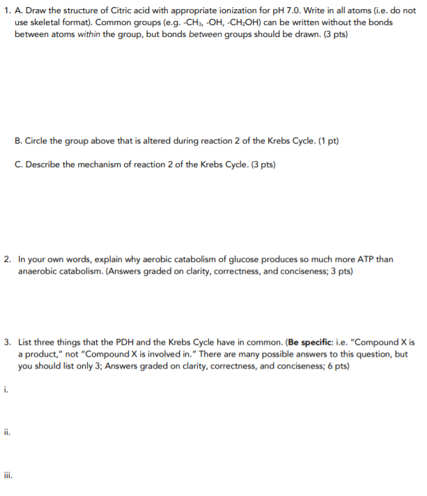 Solved 1. A. Draw the structure of Citric acid with | Chegg.com