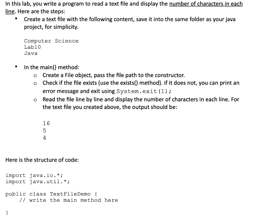 Solved In This Lab You Write A Program To Read A Text File 8858