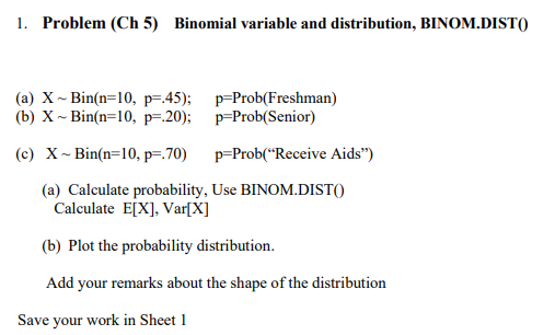 Solved 1 Problem Ch 5 Binomial Variable And Distribution 