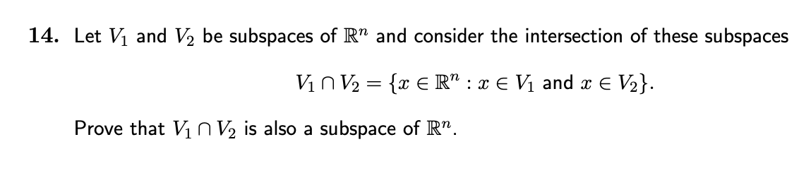 Solved 4. Let V1 and V2 be subspaces of Rn and consider the | Chegg.com