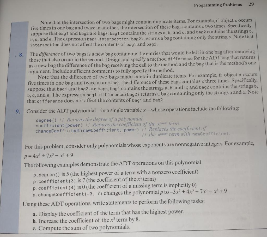 Solved Programming Problems 29 Note that the intersection of | Chegg.com