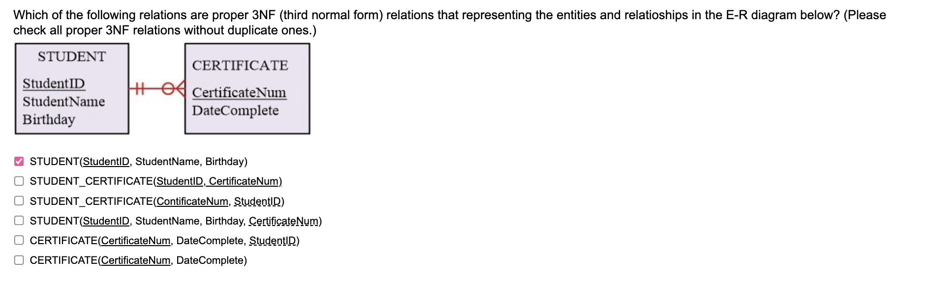 Solved Which of the following relations are proper 3NF | Chegg.com