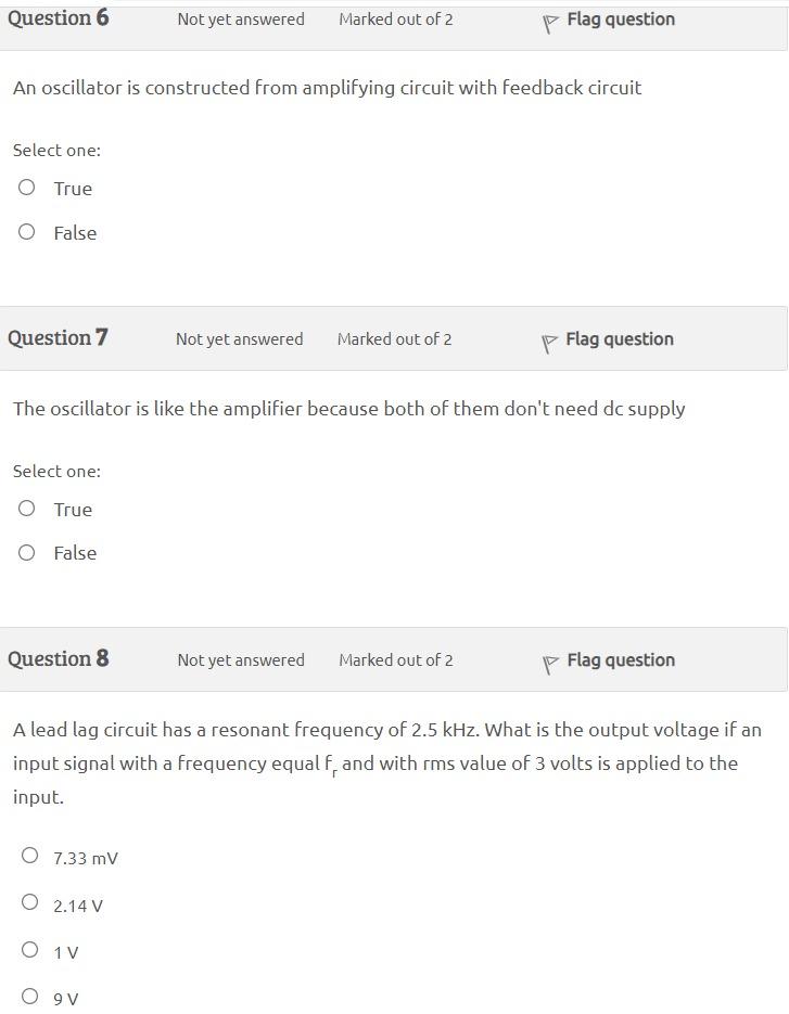 Solved Question 6 Not yet answered Marked out of 2 P Flag | Chegg.com