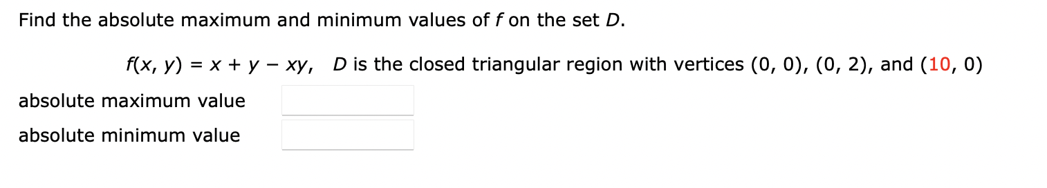 Solved Find the absolute maximum and minimum values of f on | Chegg.com