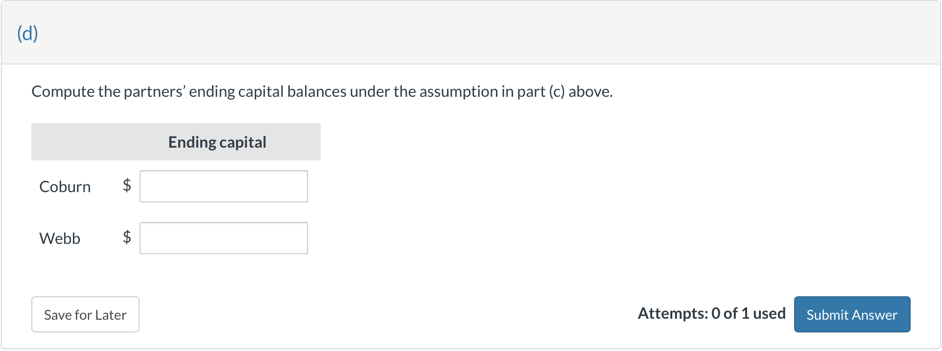 Solved Coburn (beginning capital, $64,000 ) and Webb | Chegg.com