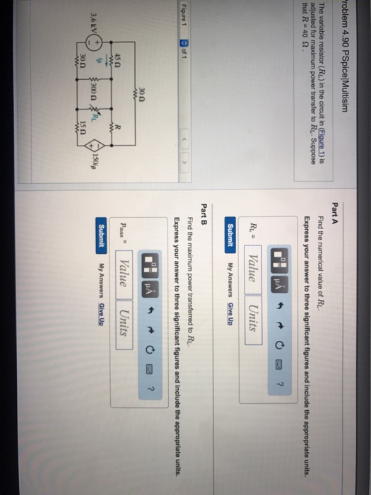 Solved roblem 4.90 PSpice Multisim Part A The variable | Chegg.com