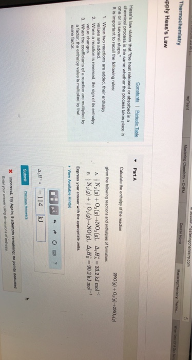 Solved pply Hess's Law Constants I Periodic Table - Part A | Chegg.com