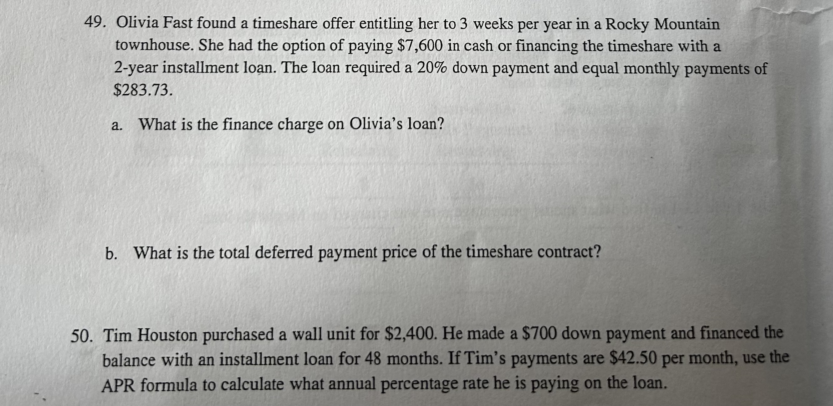 Solved CLOSED-END CREDIT-INSTALLMENTLOANS 51. First National | Chegg.com