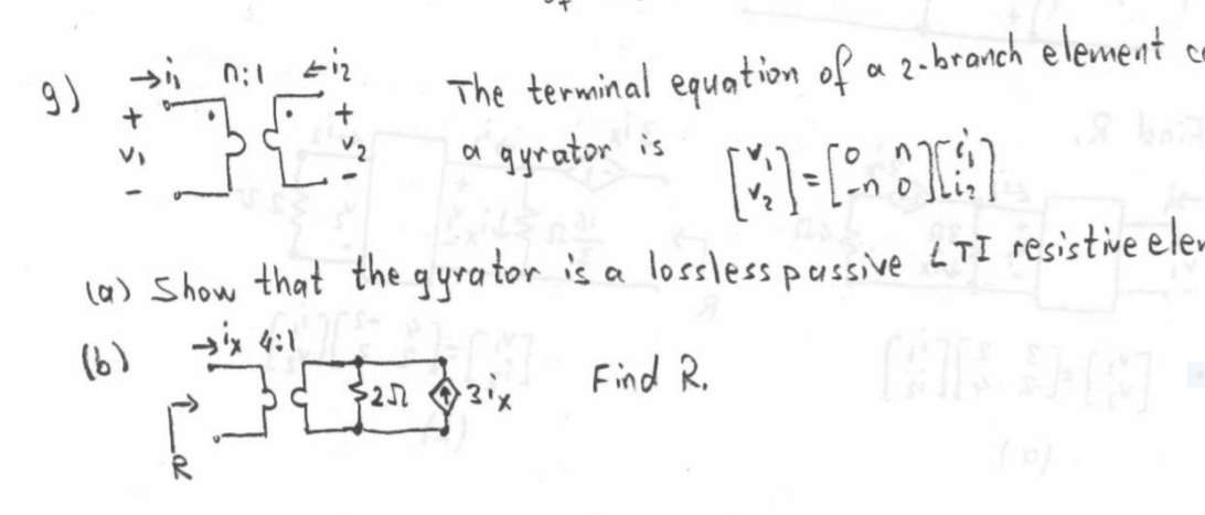 Solved a) i nil Eir 9) + The terminal equation of a 2-branch | Chegg.com