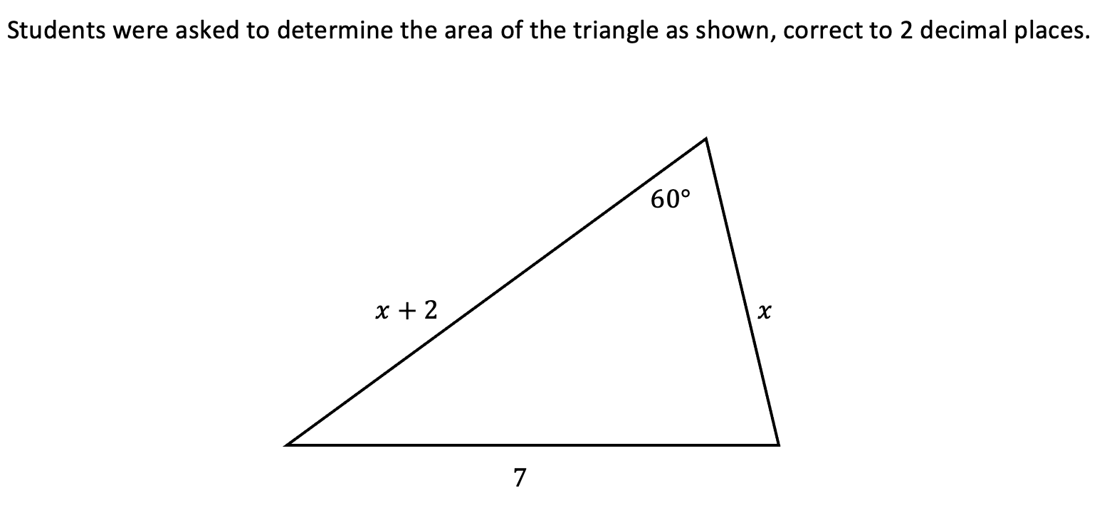 Solved Students were asked to determine the area of the | Chegg.com