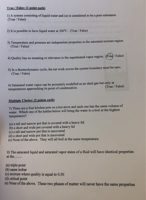 Solved True /False: (1 point each 1) A system consisting of | Chegg.com