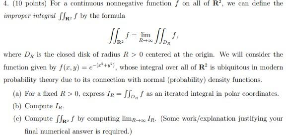 Solved 4. (10 points) For a continuous nonnegative functionſ | Chegg.com