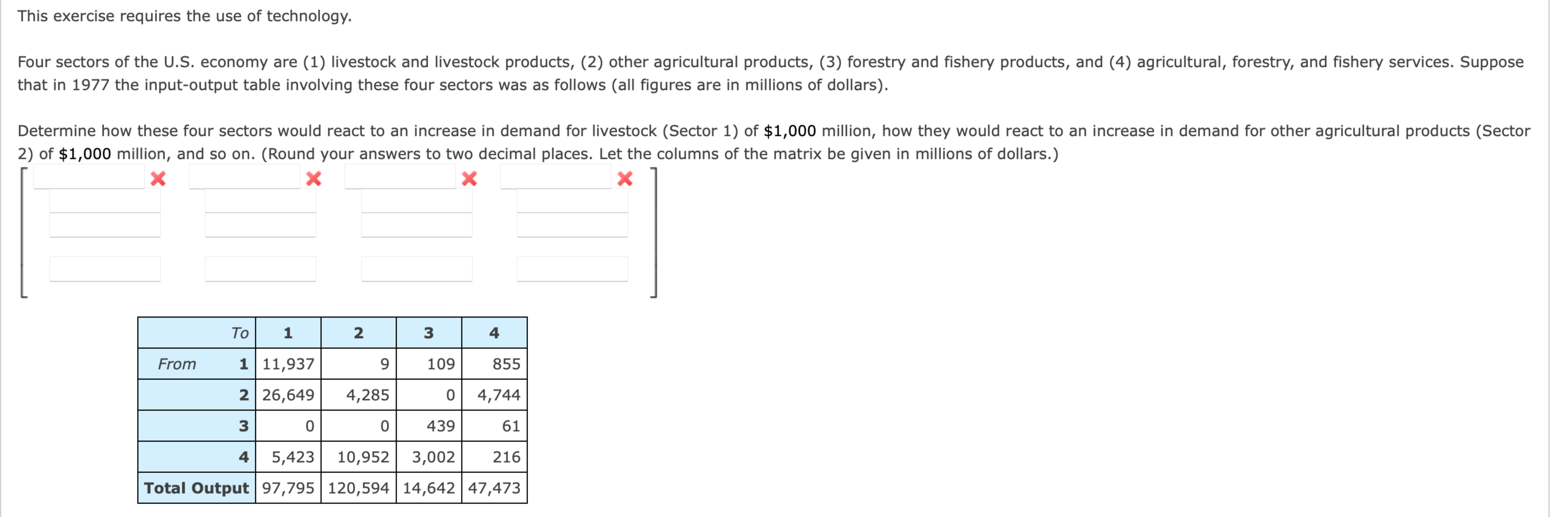 Solved This exercise requires the use of technology.Four | Chegg.com