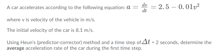 Solved A car accelerates according to the following | Chegg.com