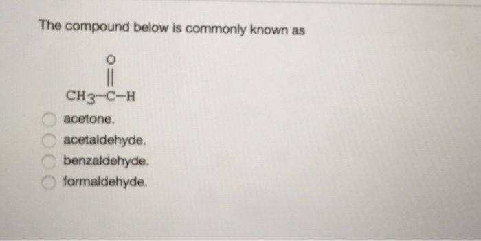 Solved The compound below is commonly known as acetone. | Chegg.com