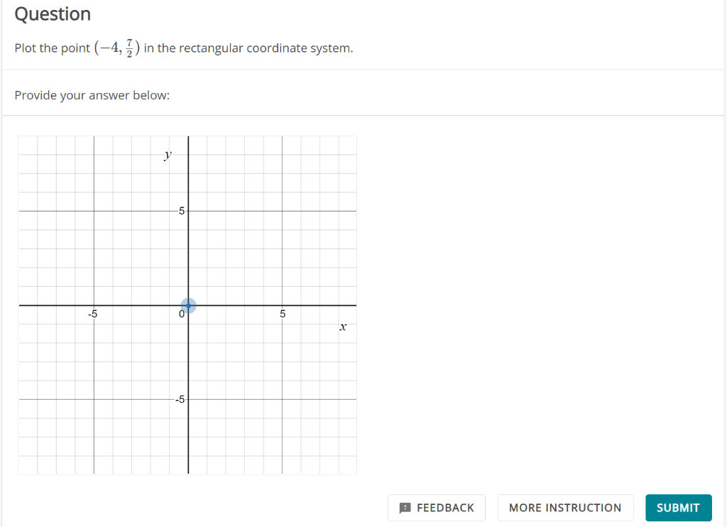 Solved Question Plot the point (-4, 7) in the rectangular | Chegg.com